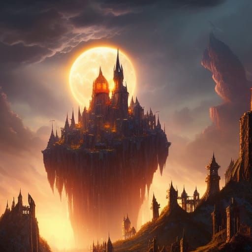 floating shadow castle - AI Generated Artwork - NightCafe Creator