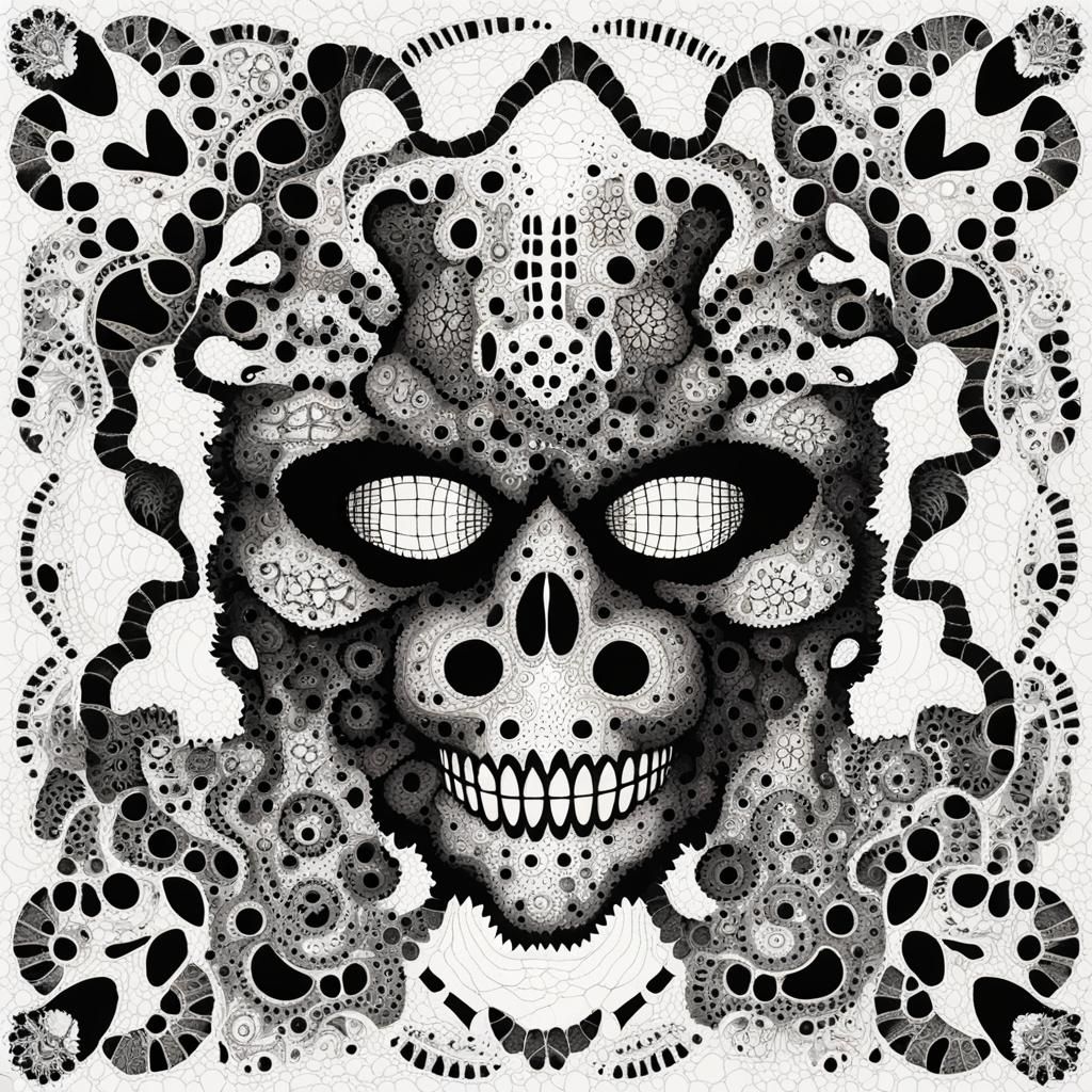 Fractal Zentangle ASCII Art Mystery - AI Art