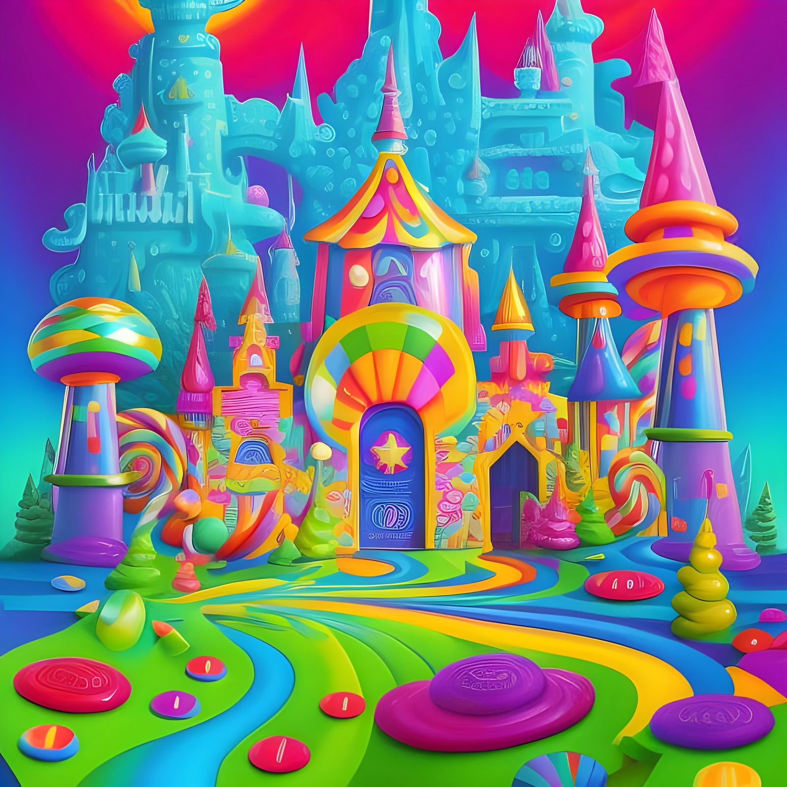 Psychedelic fantasy castle - AI Generated Artwork - NightCafe Creator
