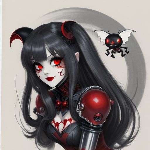 very cute vampir robot girl - AI Generated Artwork - NightCafe Creator