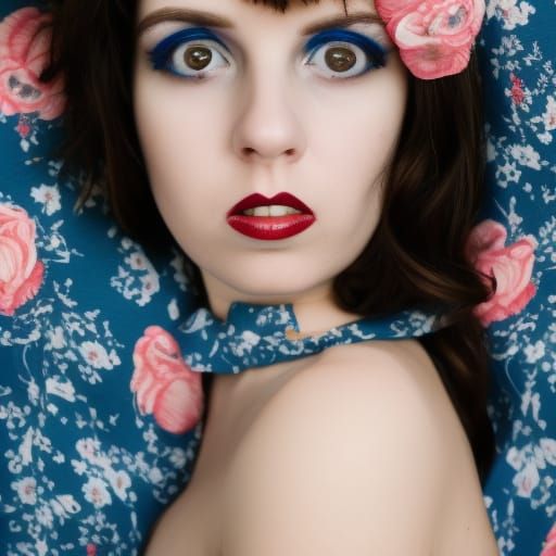 UHD full body close-up portrait of a morbid 22yo brunette woman with a ...