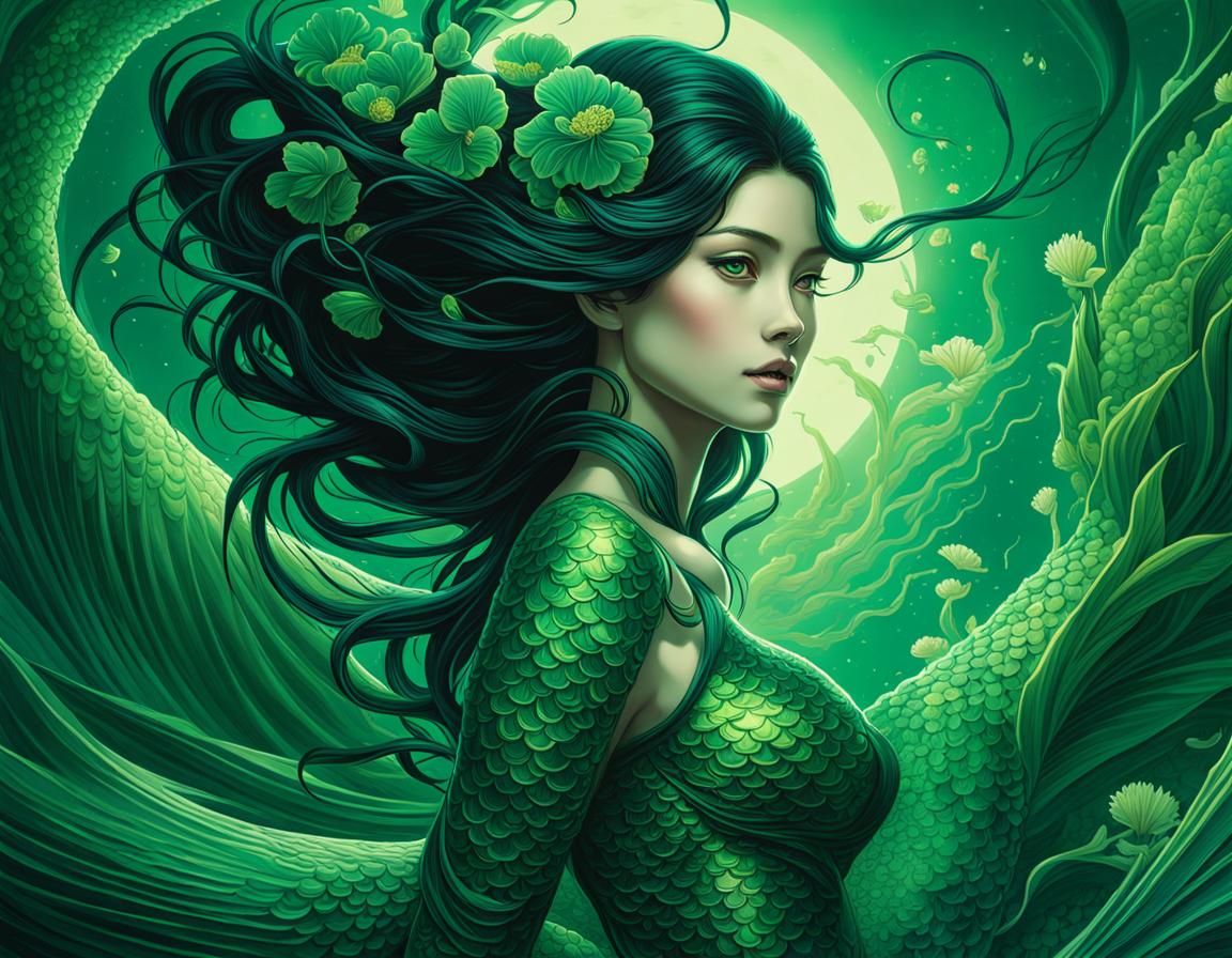THE EMERALD MERMAID - AI Generated Artwork - NightCafe Creator