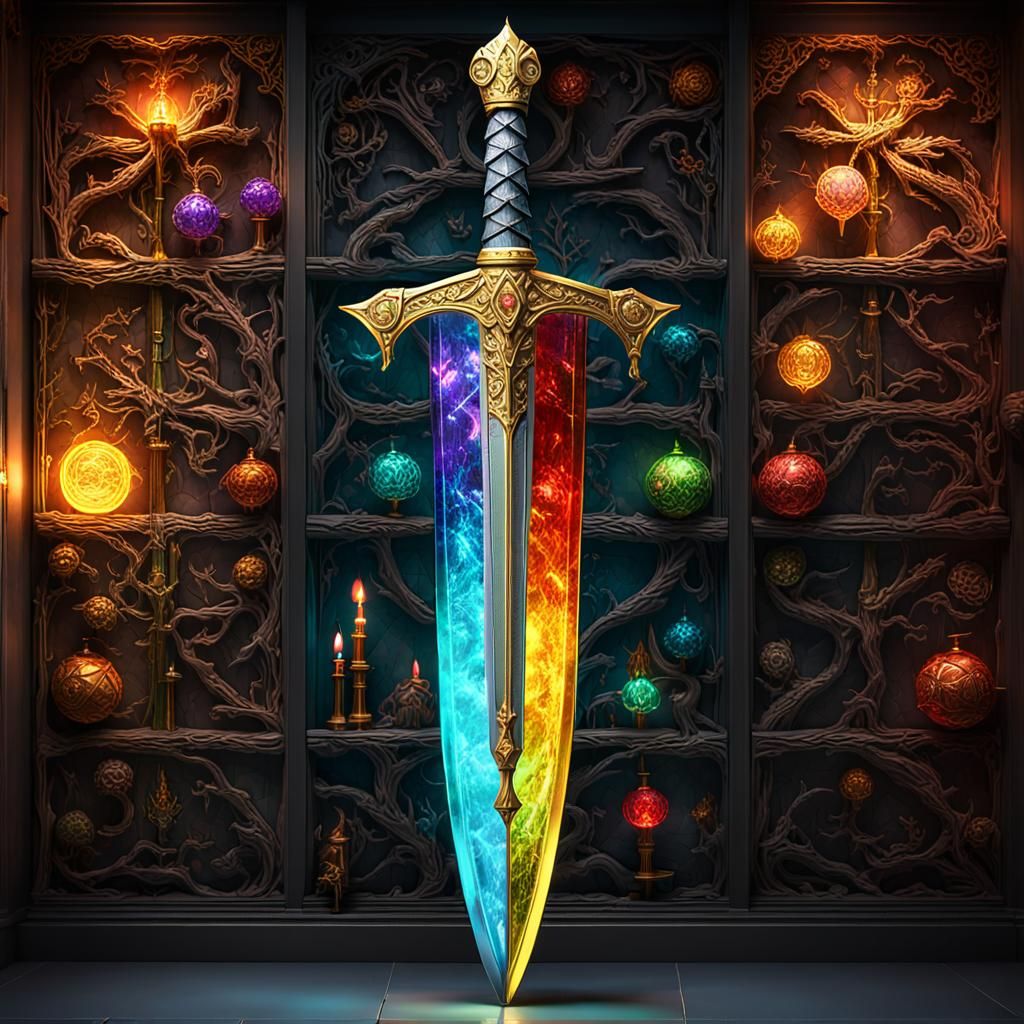Rainbow Sword for a heroic showdown - AI Generated Artwork - NightCafe ...