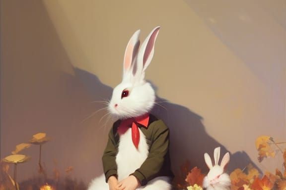 the shot of an adorable white rabbit :: awwchang :: miles-df ...