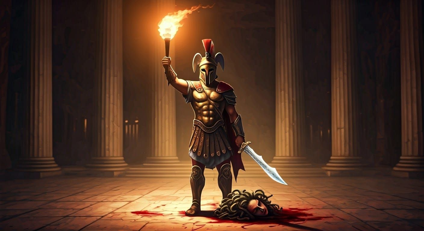 Perseus - Perseus Wields Adamantine Sword, Defeated Medusa L...