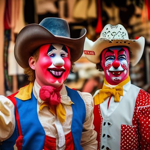 rodeo clowns and bull in a china shop - AI Generated Artwork ...