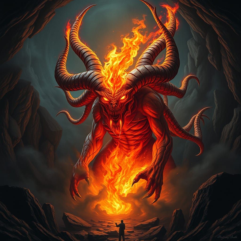 HELLISH DEMON FROM THE ABYSS #4 - Fiery Demon from the Abyss