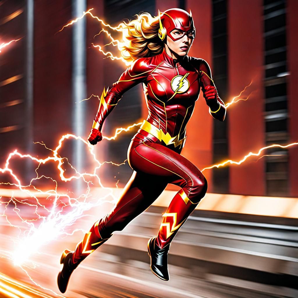The Flash, Iris West, running through time - AI Generated Artwork ...