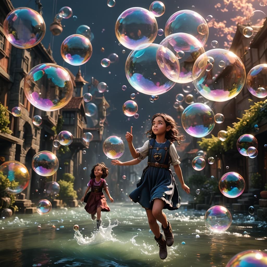 Bubble girls - AI Generated Artwork - NightCafe Creator