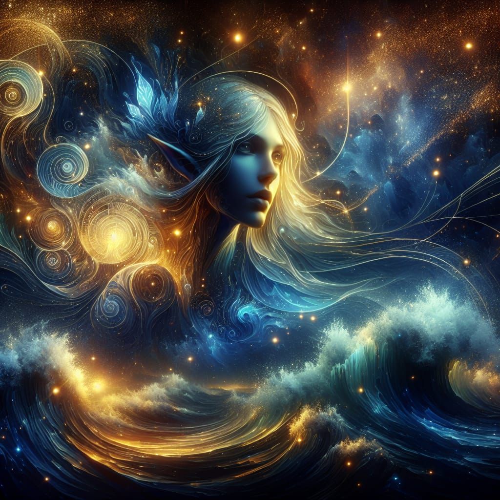 Cosmic Water Elf - AI Generated Artwork - NightCafe Creator