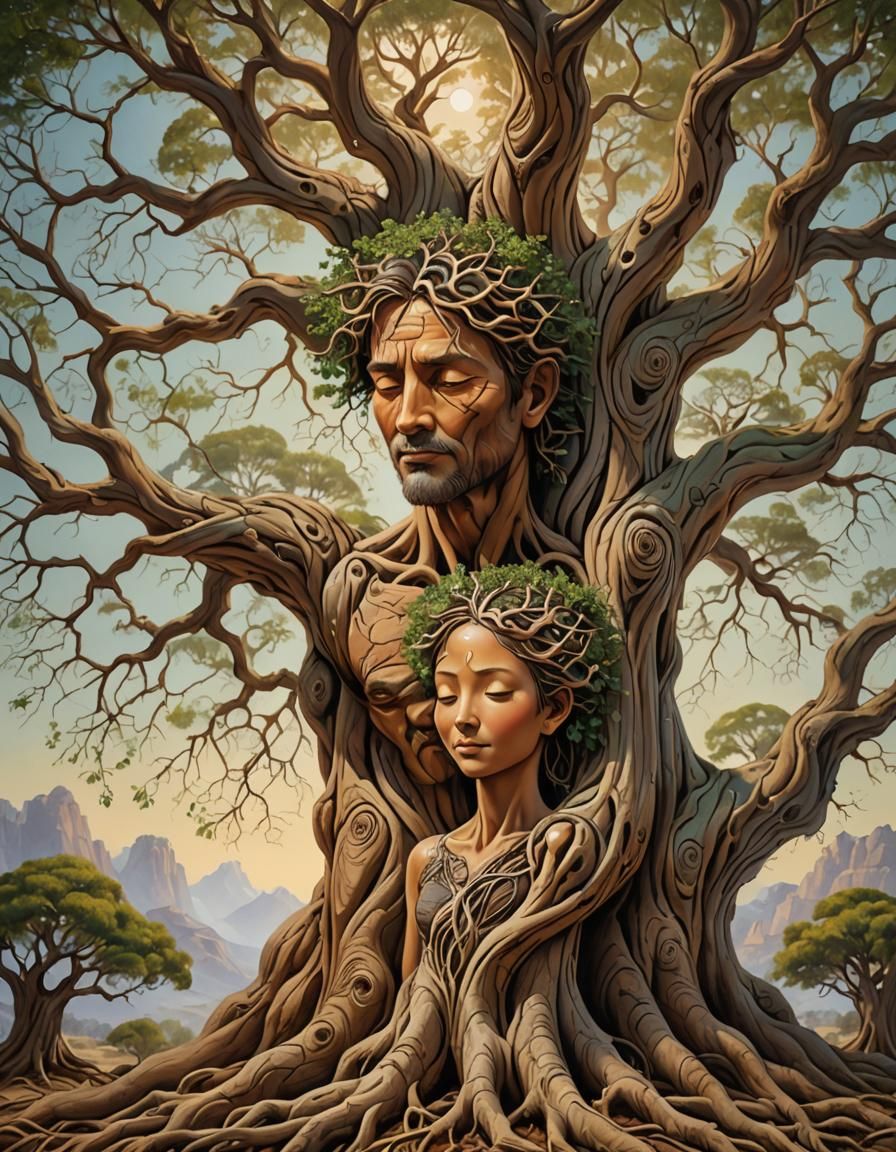 Father tree and his daughter - AI Generated Artwork - NightCafe Creator