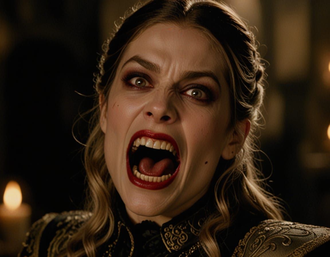 Freya Allen as a roaring vampire! - Freya Allen as a Roaring...
