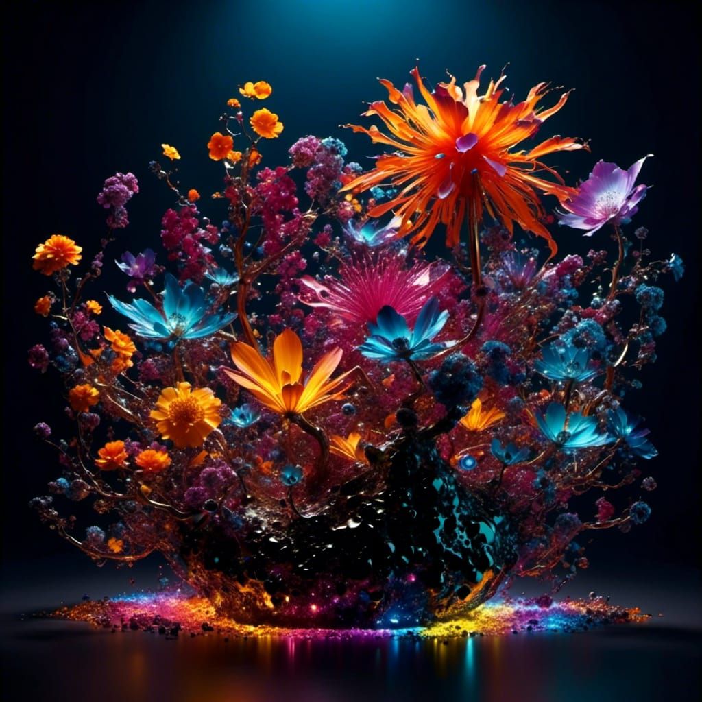Explosion de fleurs - AI Generated Artwork - NightCafe Creator