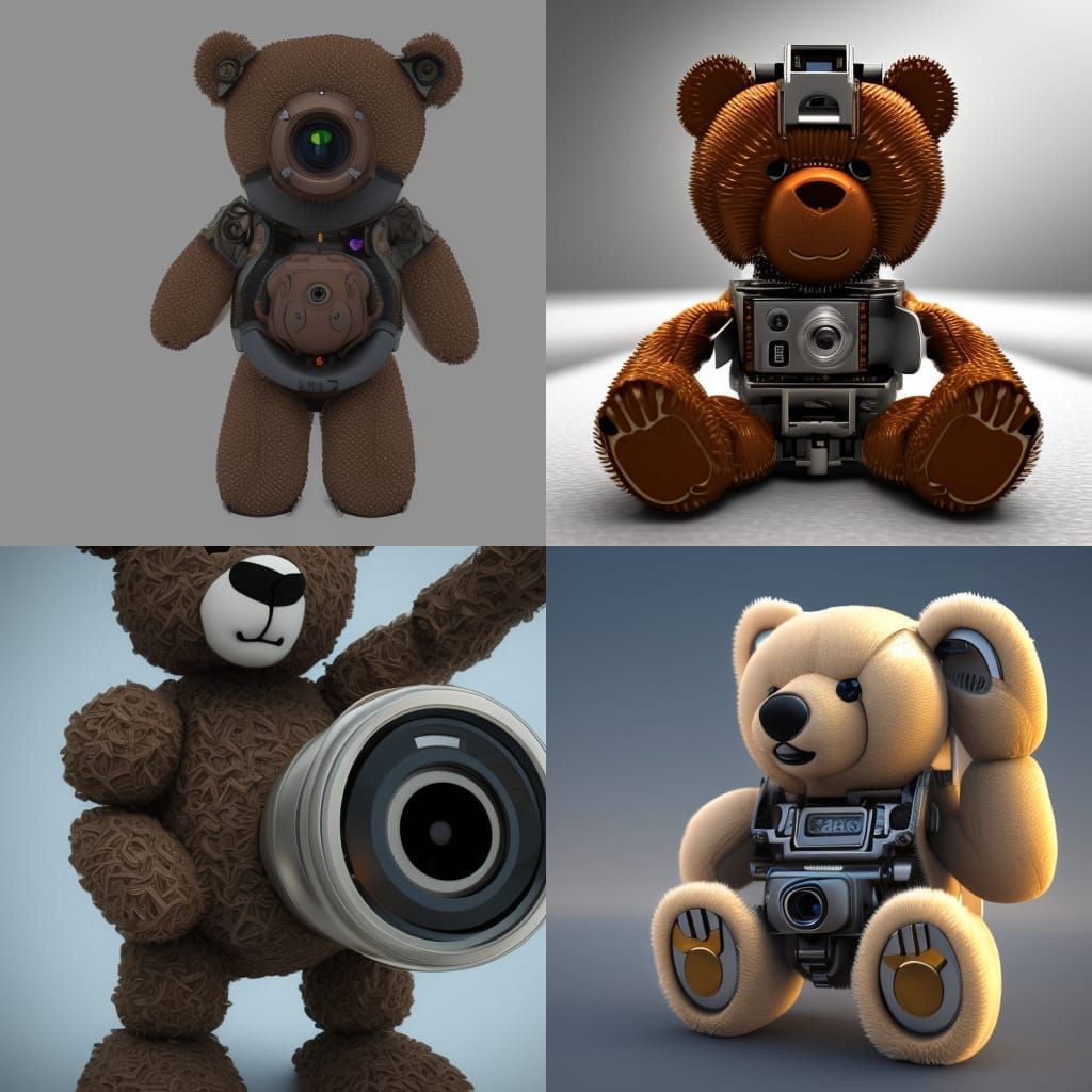 Teddy bear style digital camera - AI Generated Artwork - NightCafe Creator