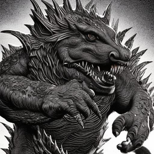 godzilla is a foo dog - AI Generated Artwork - NightCafe Creator