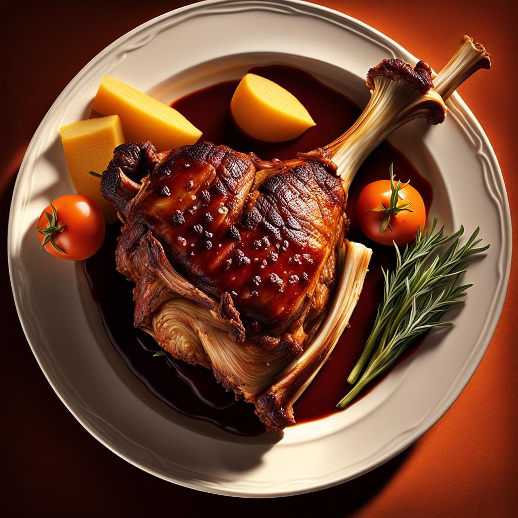 Roasted Lamb Shank #4 - AI Generated Artwork - NightCafe Creator