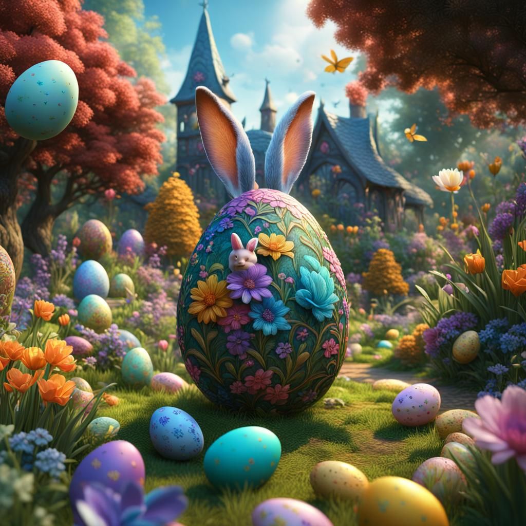 Rabitt easter egg - AI Generated Artwork - NightCafe Creator