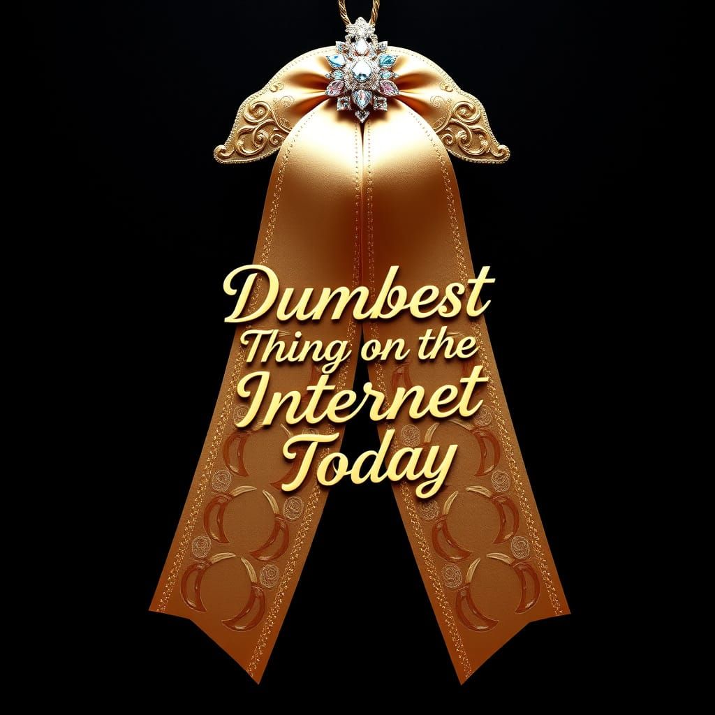 Elegant Award Ribbon with Humorous Inscription in ... - AI Art