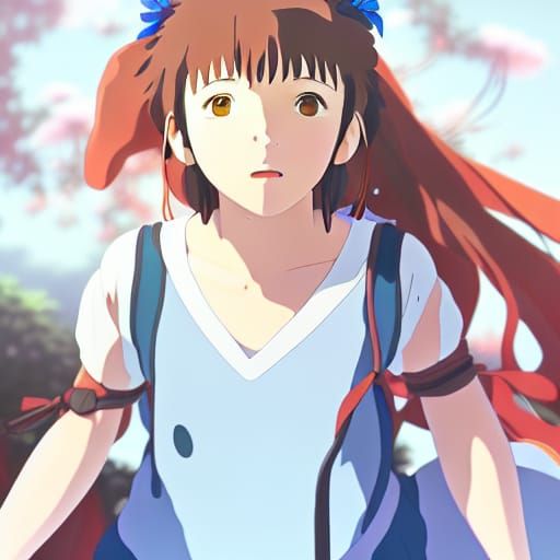 Yumi, Studio Ghibli, Anime Key Visual, by Makoto Shinkai, Deep Color ...