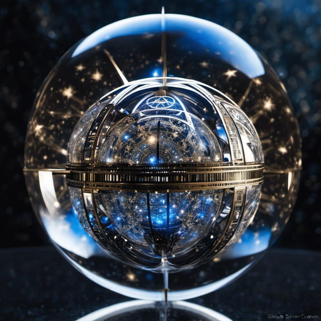 3D floating transparent antigrav deathstar mandala sphere by artist "mechanical fractal" by ...