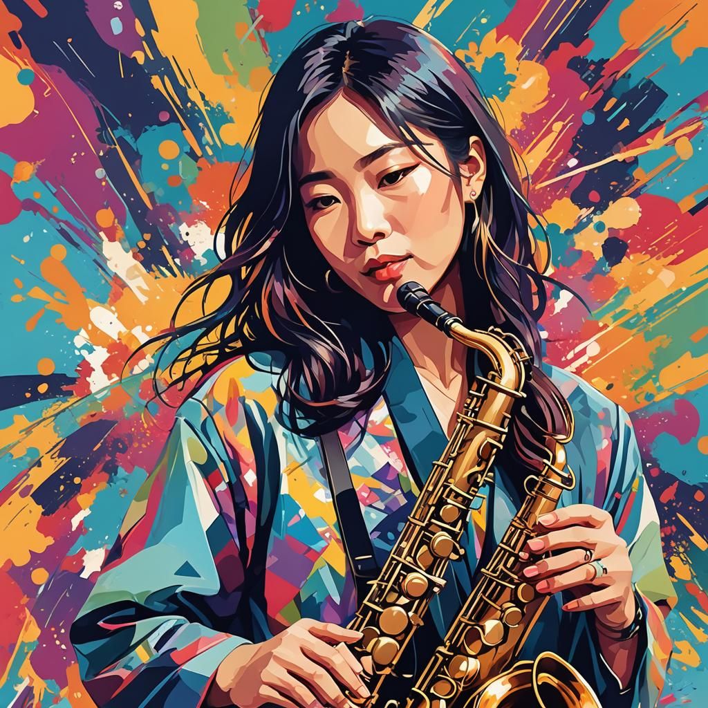 Woman and Sax - AI Generated Artwork - NightCafe Creator