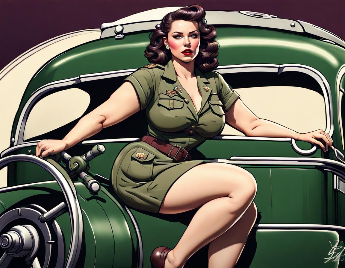 Pin Up Beauty - AI Generated Artwork - NightCafe Creator