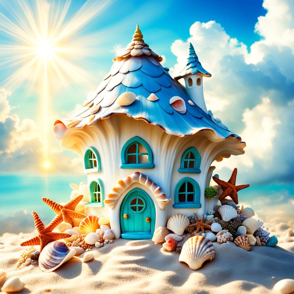 seashell fairy house - AI Generated Artwork - NightCafe Creator