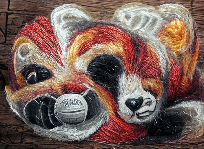 Red panda chalk art - AI Generated Artwork - NightCafe Creator