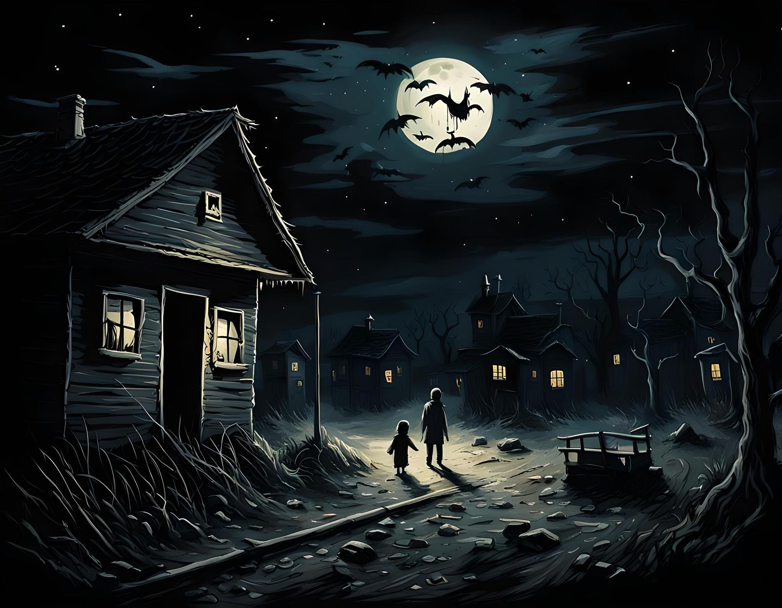 Horror midnight scene - AI Generated Artwork - NightCafe Creator