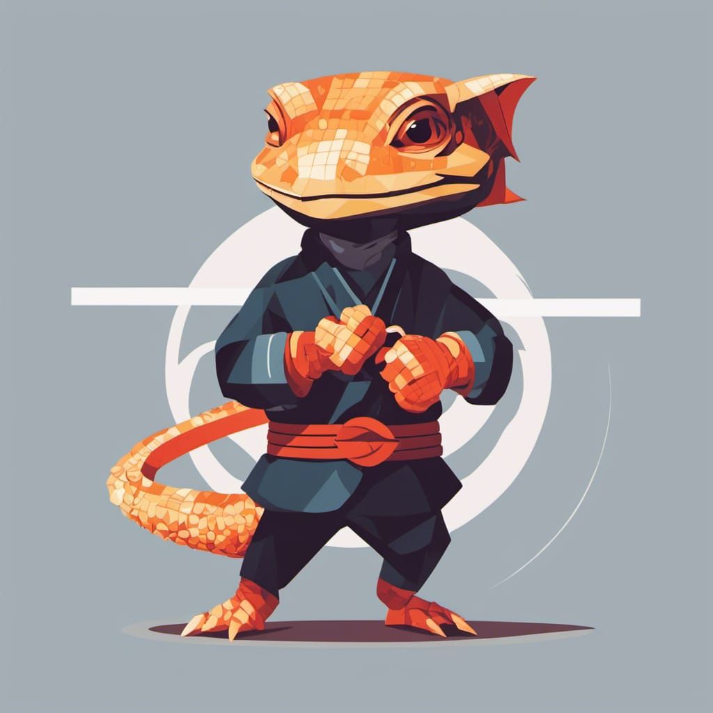 Anthropomorphic lizard samurai - AI Generated Artwork - NightCafe Creator