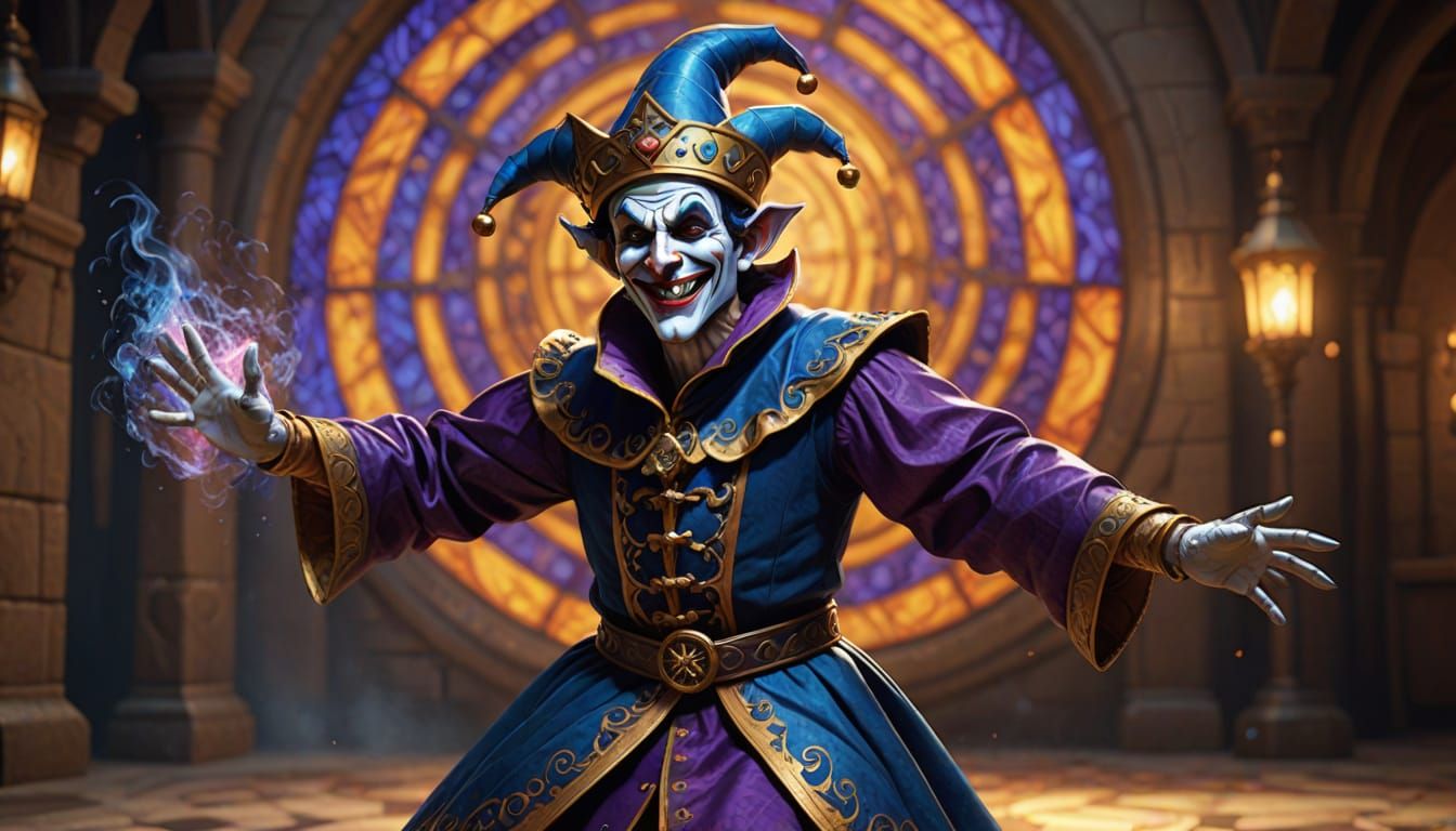 Safety Dance - Medieval Jester in Vibrant Fantasy Dance