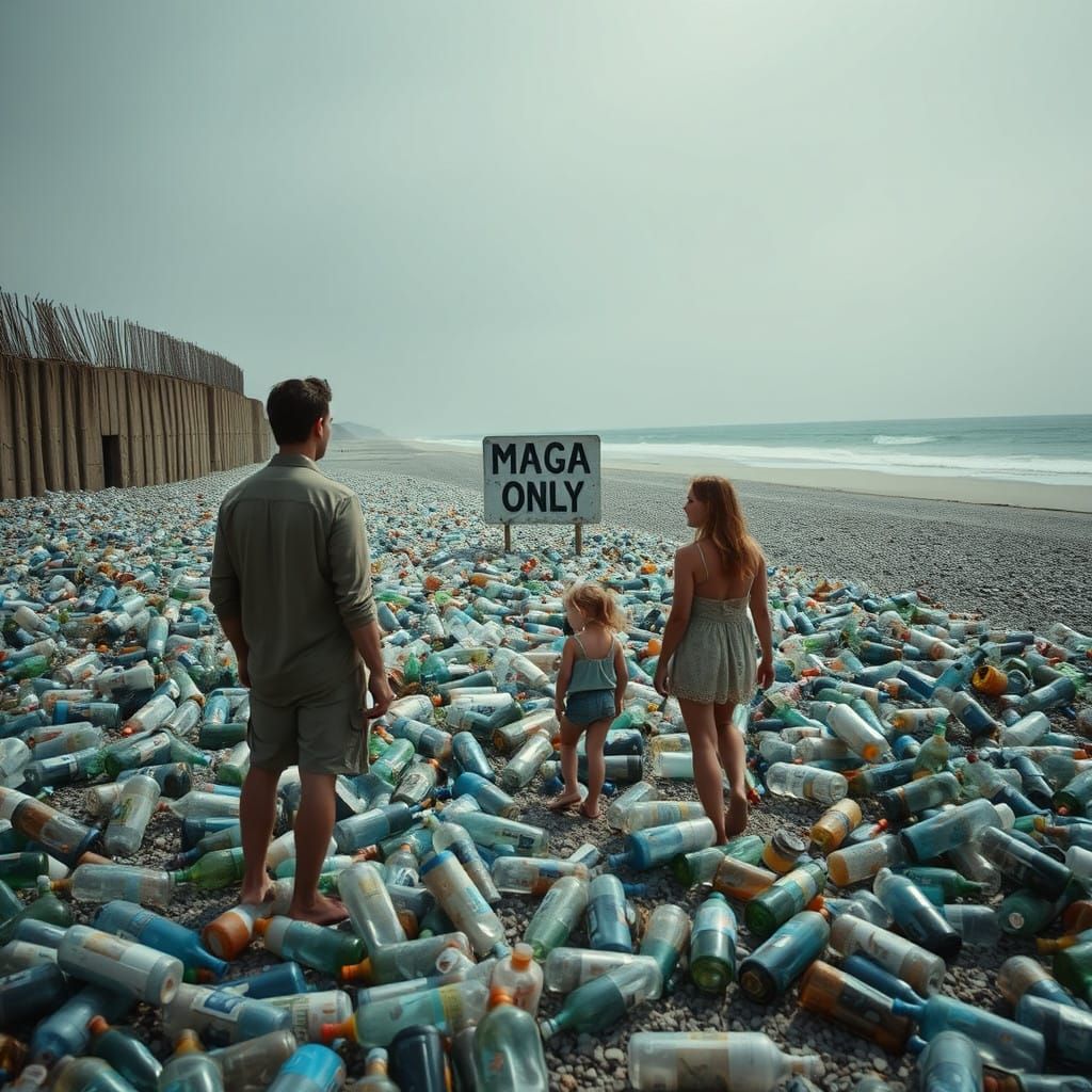 A Family's Desperate Gaze: Plastic Wasteland vs. P... - AI Art