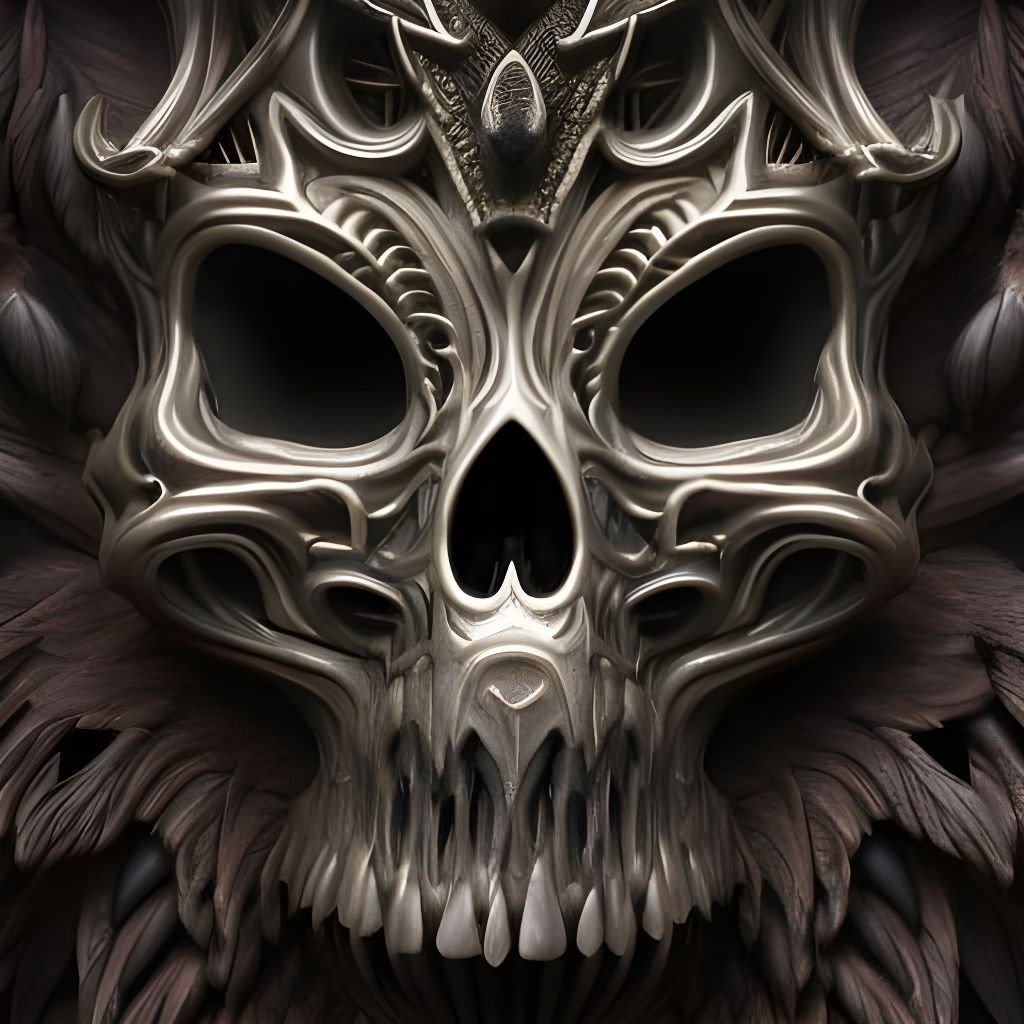 Filigree Sinister Skull - AI Generated Artwork - NightCafe Creator