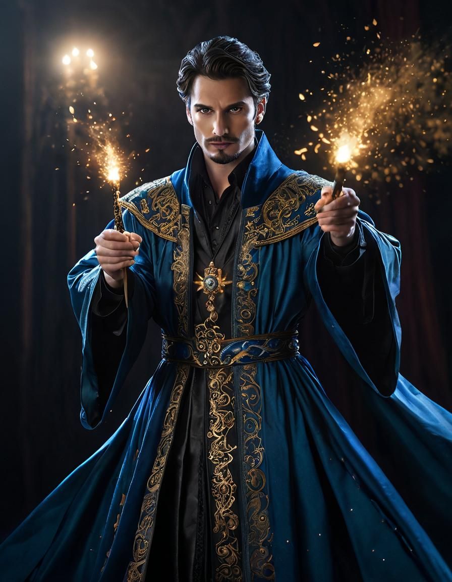 Blue "magician" #1 - AI Generated Artwork - NightCafe Creator