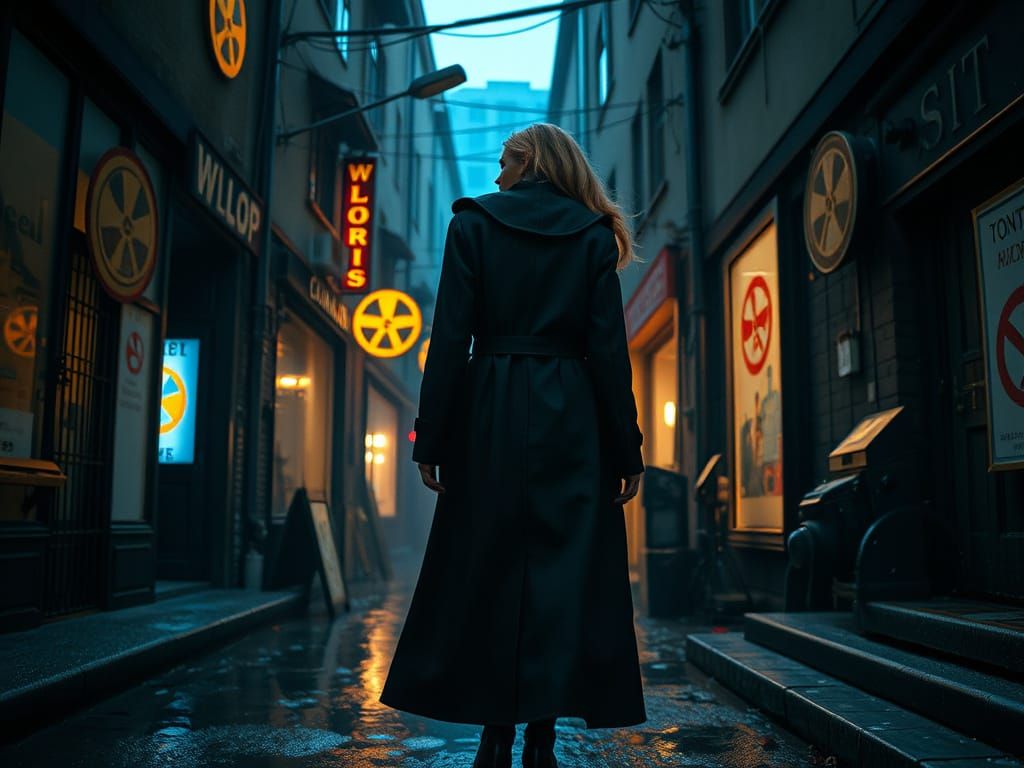 Noir Alleyway Icon, in Film Noir Style, as ZBrush ... - AI Art