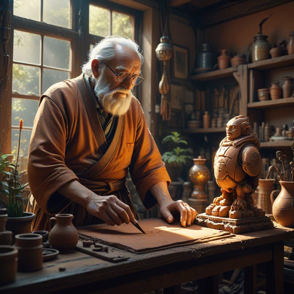 Golem - Traditional Artist Crafts Mystical Golem Statue