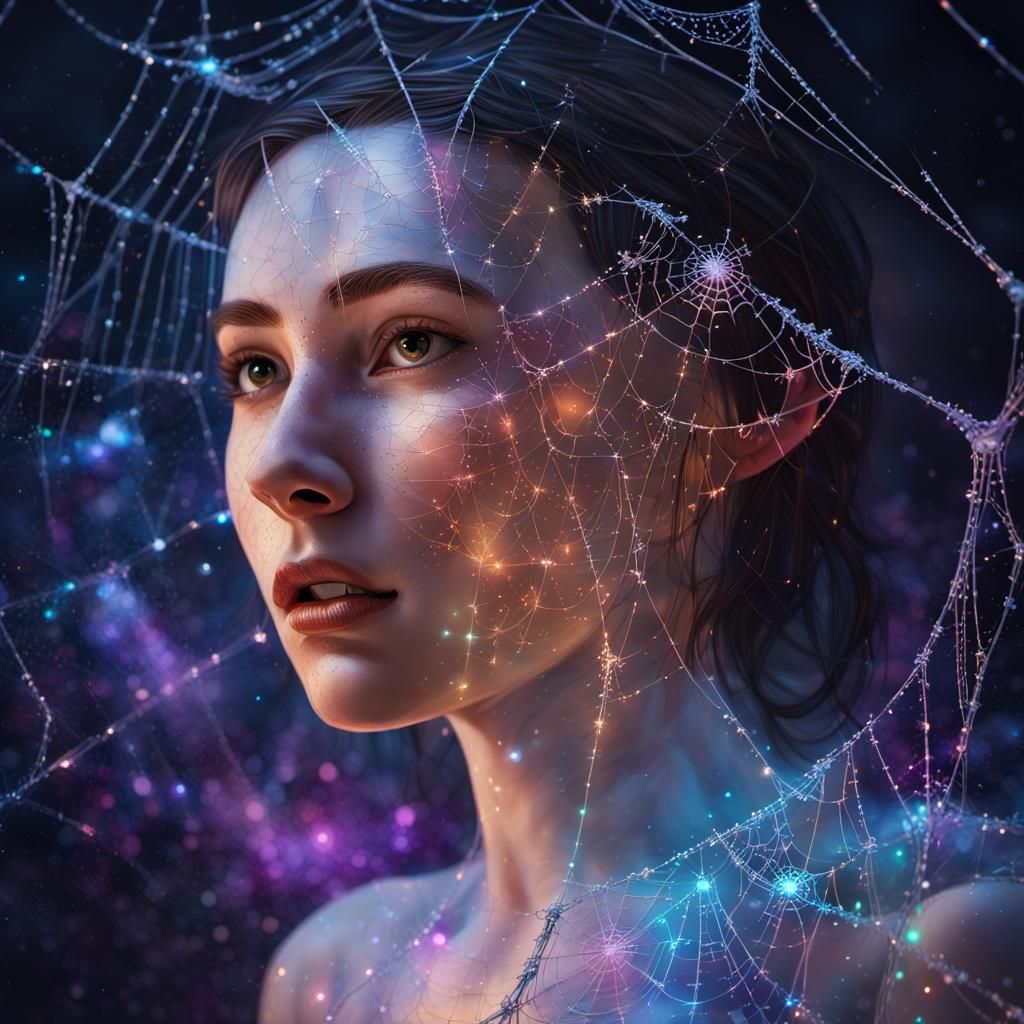 Constellation, spiderweb, lights - AI Generated Artwork - NightCafe Creator