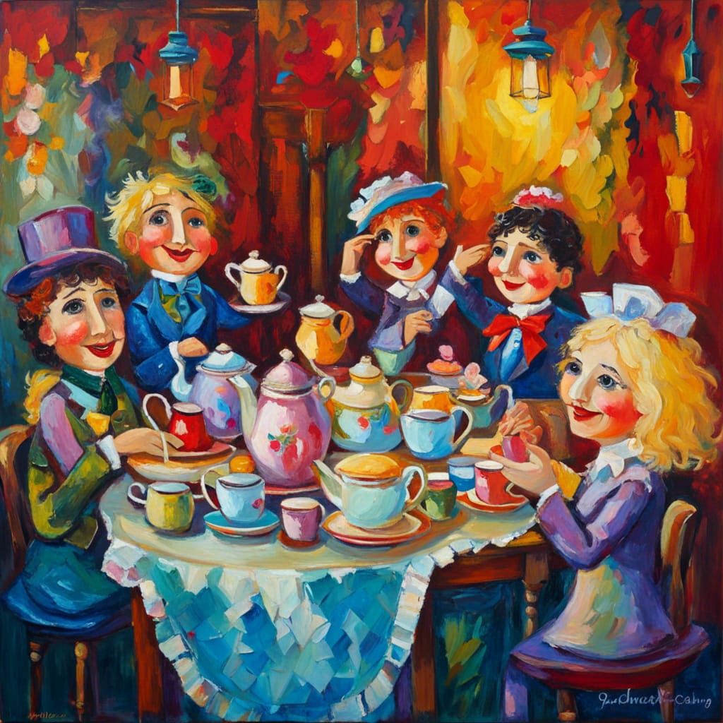 puppet tea party - AI Generated Artwork - NightCafe Creator