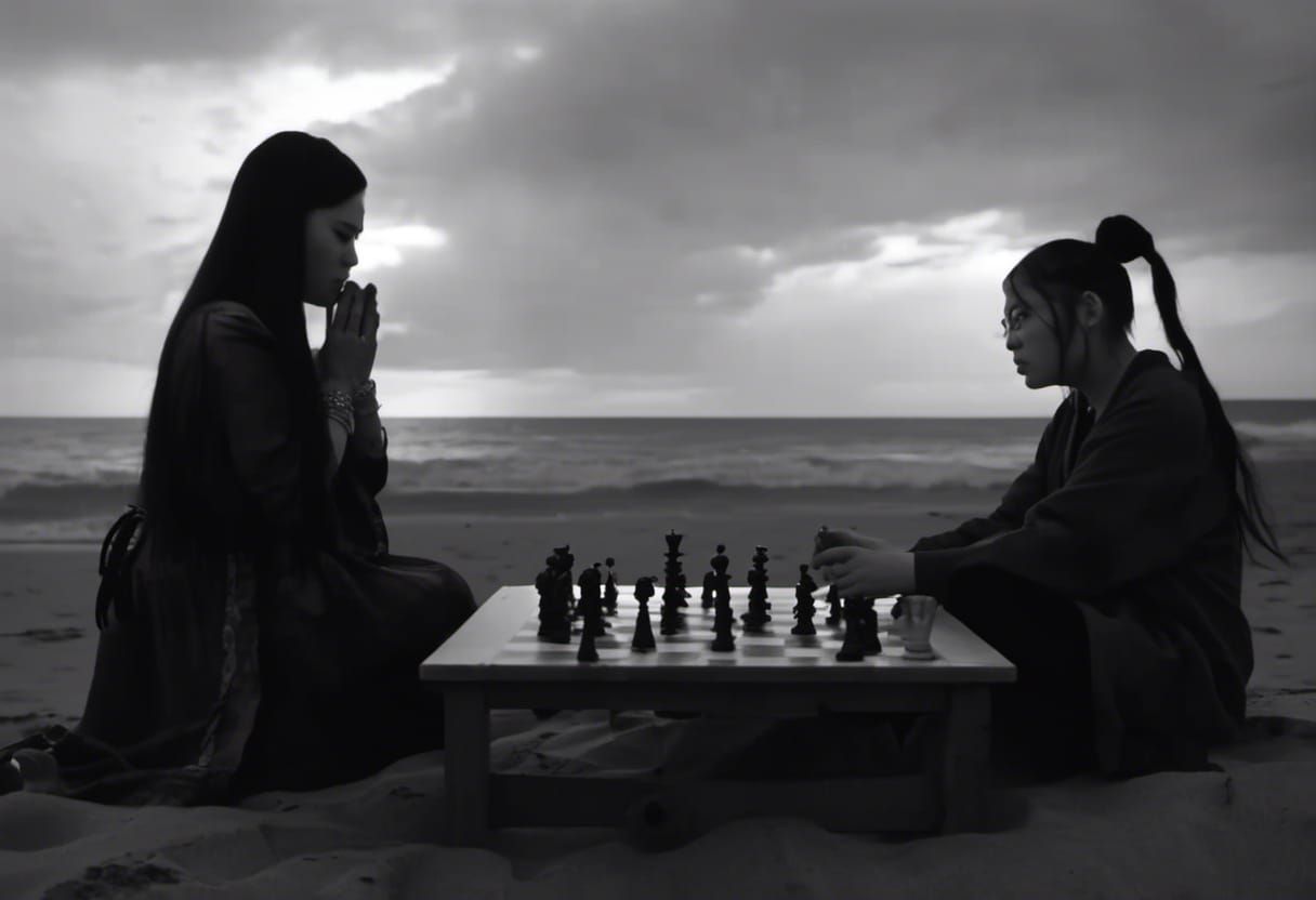 Playing Chess with Death on the Sea Shore - AI Generated Artwork ...