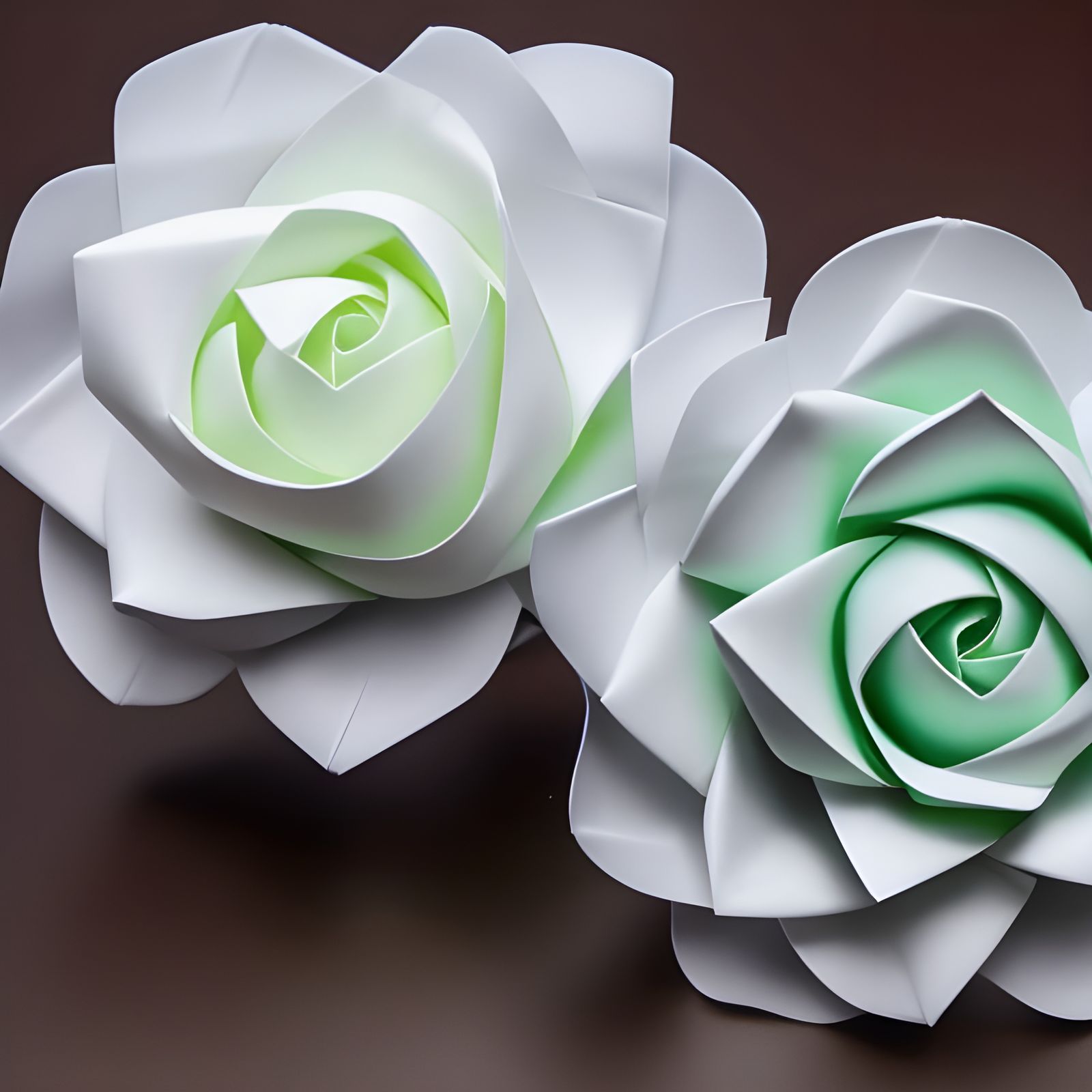 White Origami Roses - AI Generated Artwork - NightCafe Creator