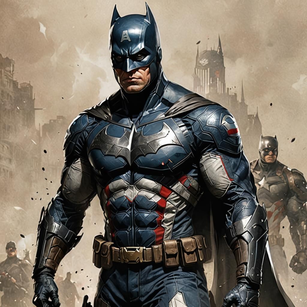 Batman as Captain America; - AI Generated Artwork - NightCafe Creator