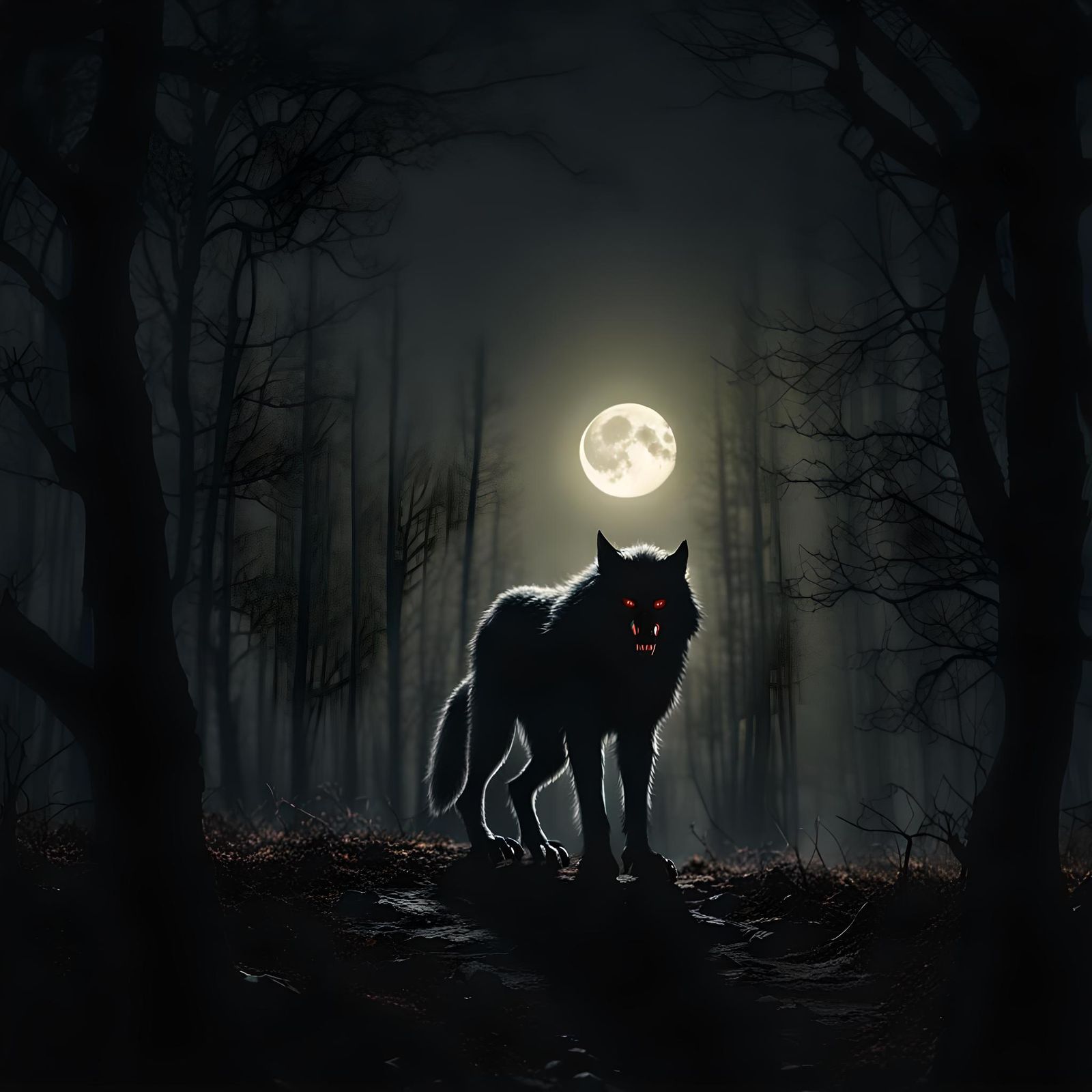 werewolf at night - AI Generated Artwork - NightCafe Creator