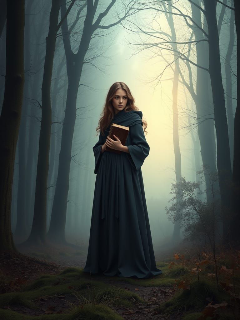 witch - Mystical Forest Seer in Flowing Cloak