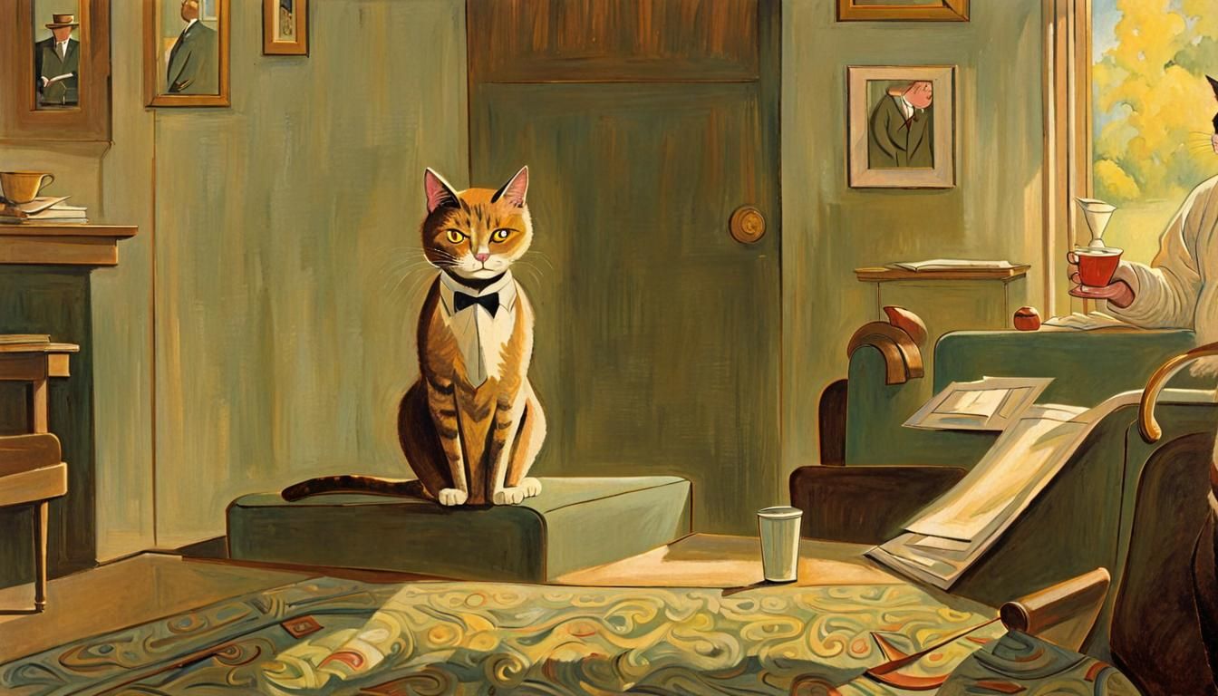 The Sketch Artist's Cat, circa 1957, NYC - AI Generated Artwork ...