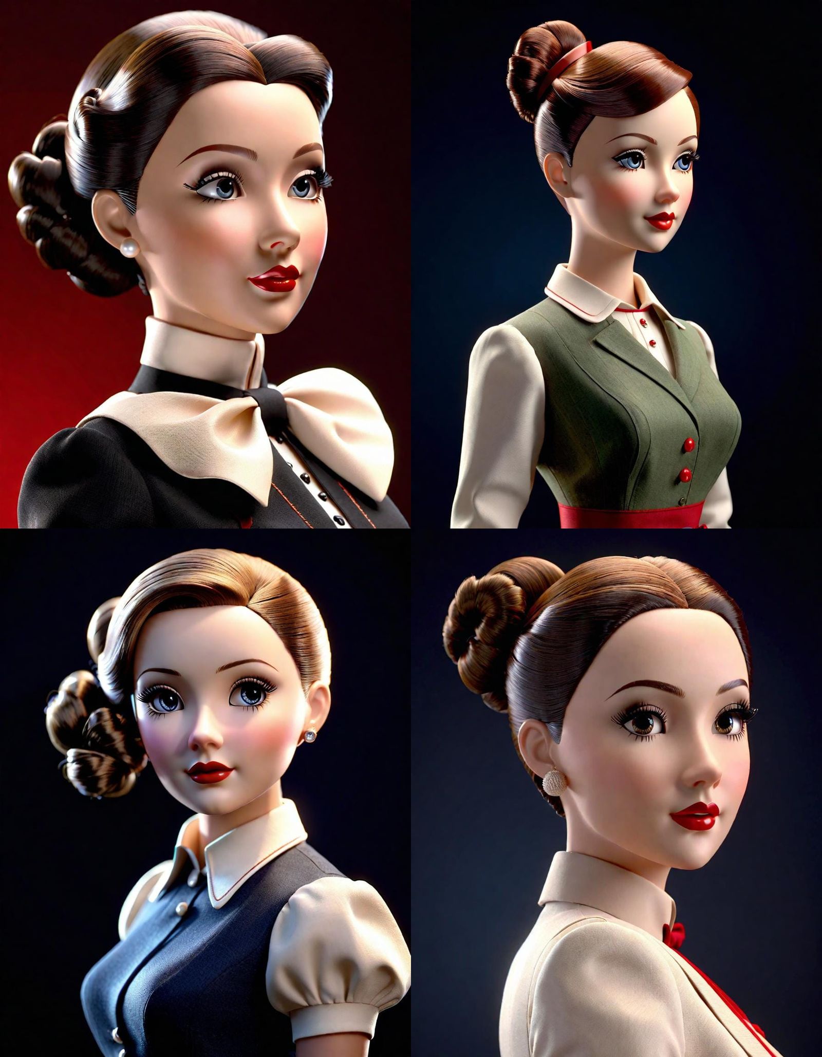[Style of CG graphics, 3d rendering, blender] 1930s doll, expressive ...