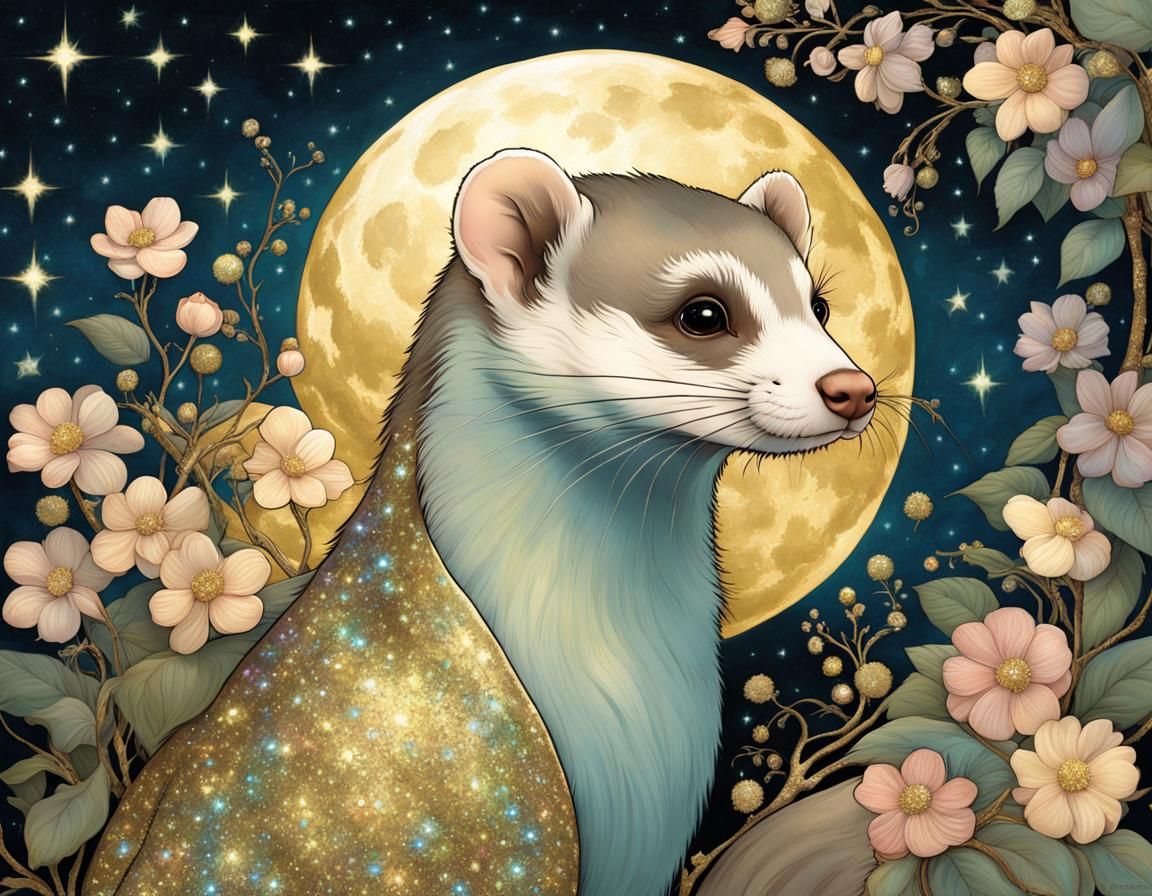 Sparkling ferret - AI Generated Artwork - NightCafe Creator