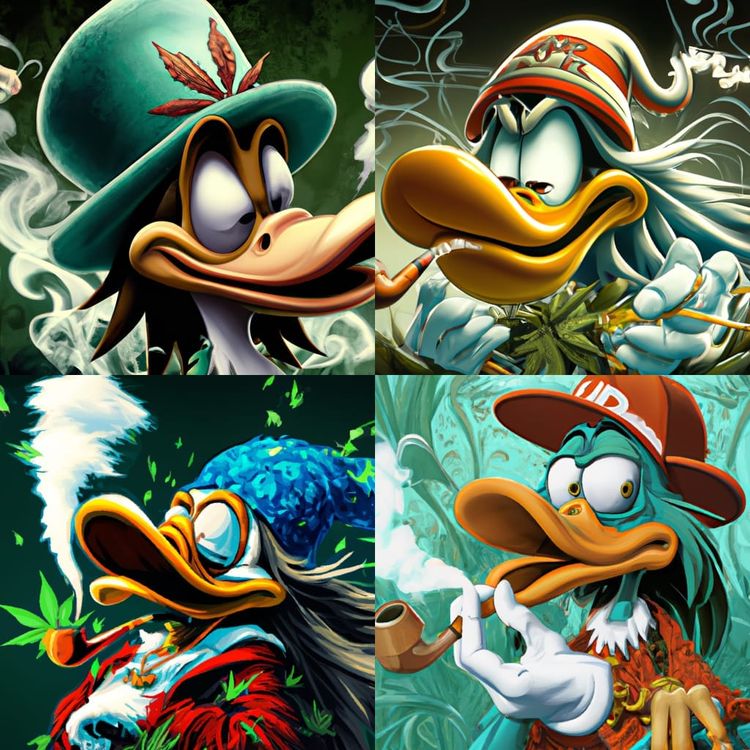 high resolution 4k ultra detailed scrooge mcduck smoking cannabis ...