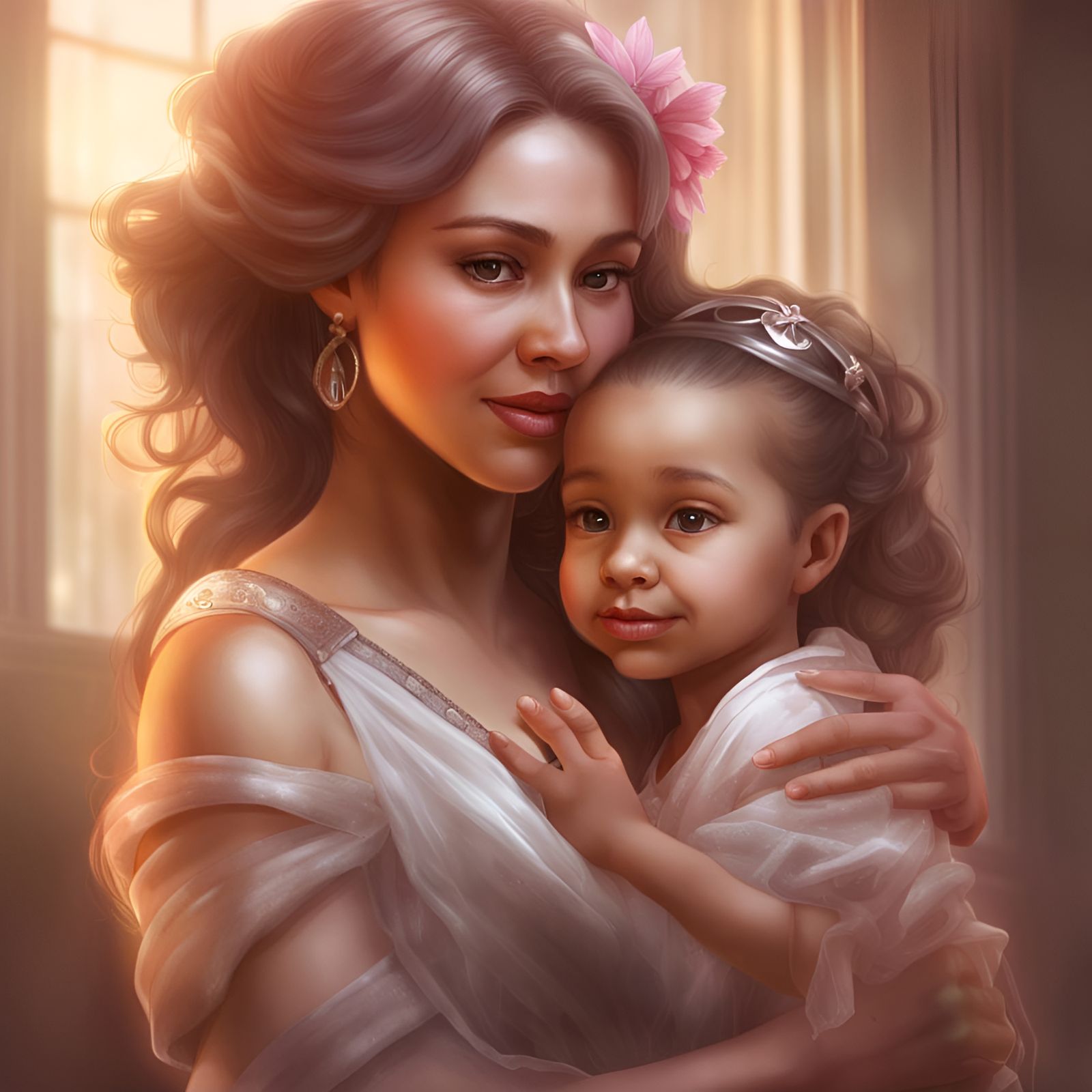 Mother daughter 💕 # 1 - AI Generated Artwork - NightCafe Creator