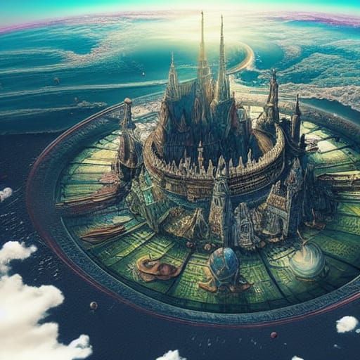 magical planet, viewed from outer space, clouds oceans continents ...