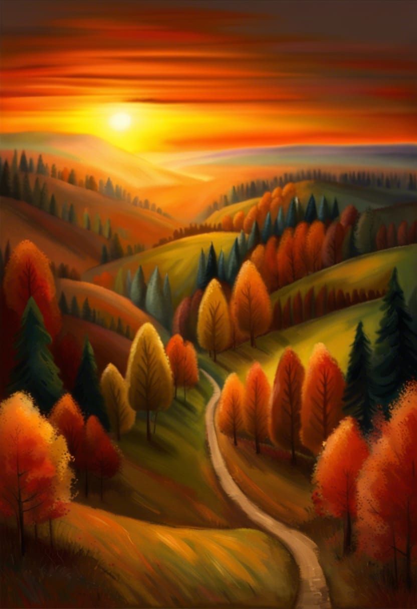 The same exactly landscape, but at morning. Also deep autumn. Sunrise ...